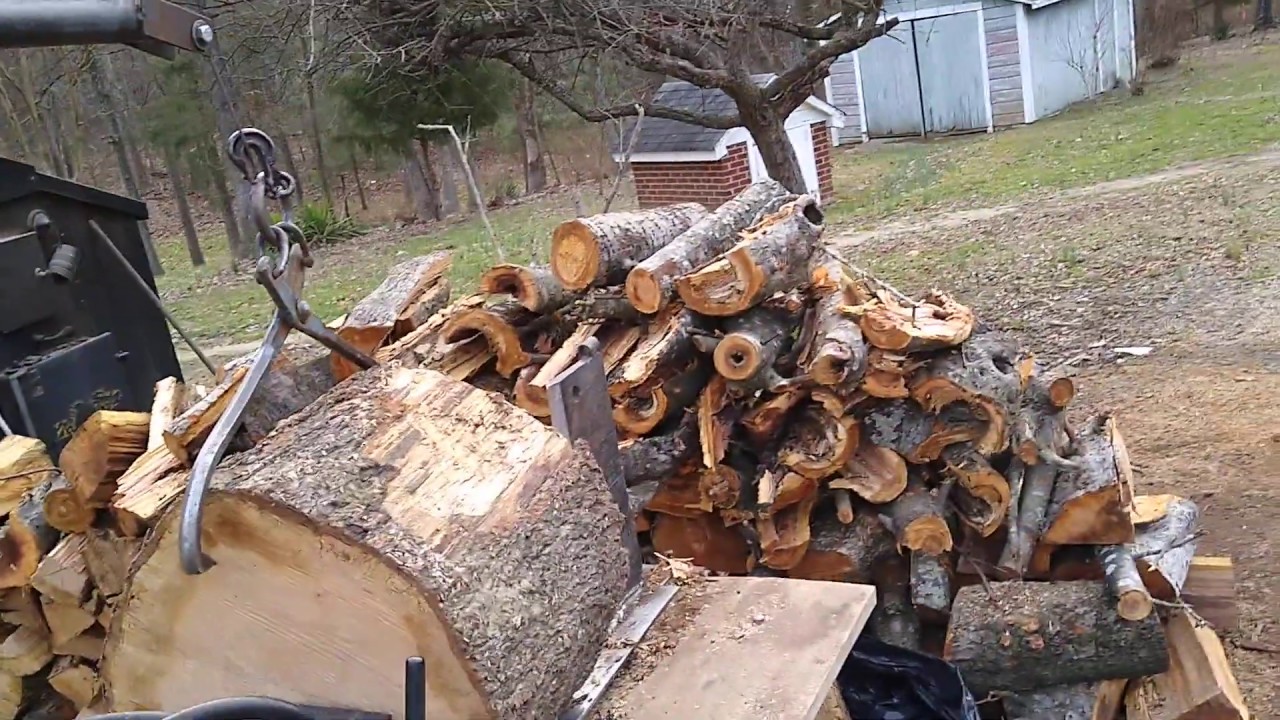 Homemade wood splitter - YouTube