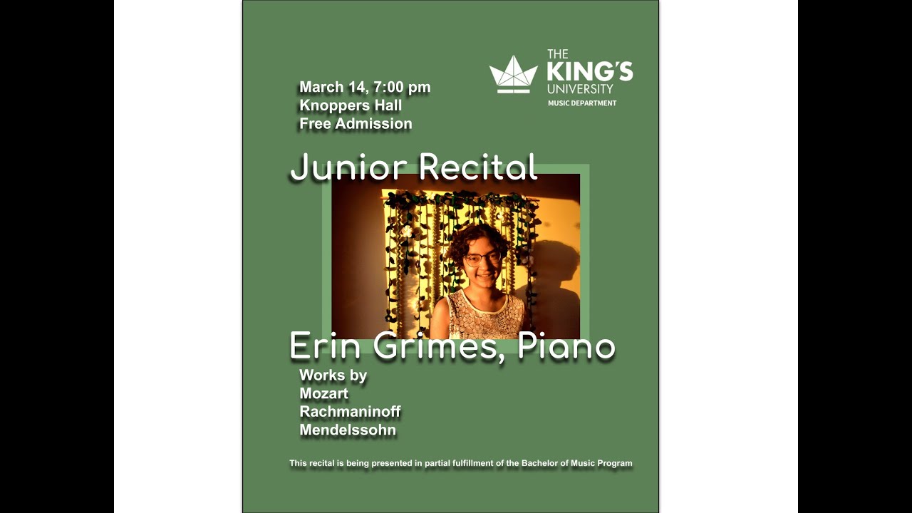 Junior Recital - Erin Grimes - YouTube