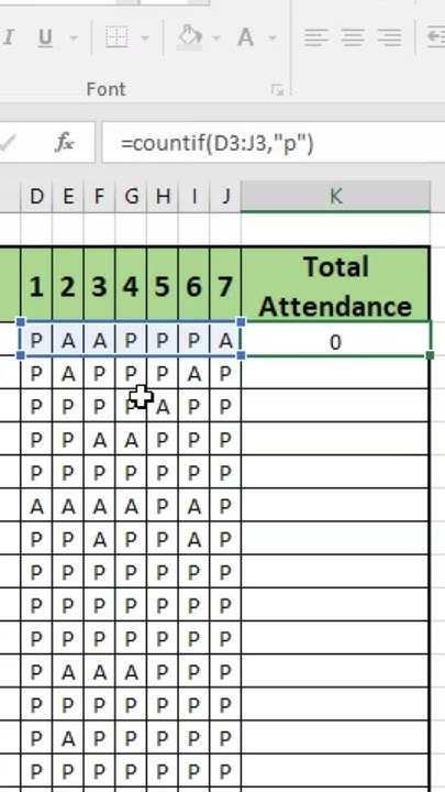 Calculate Total Attendance in Excel | Excel tips and tricks #excel #shorts #msexcel #shorts ...