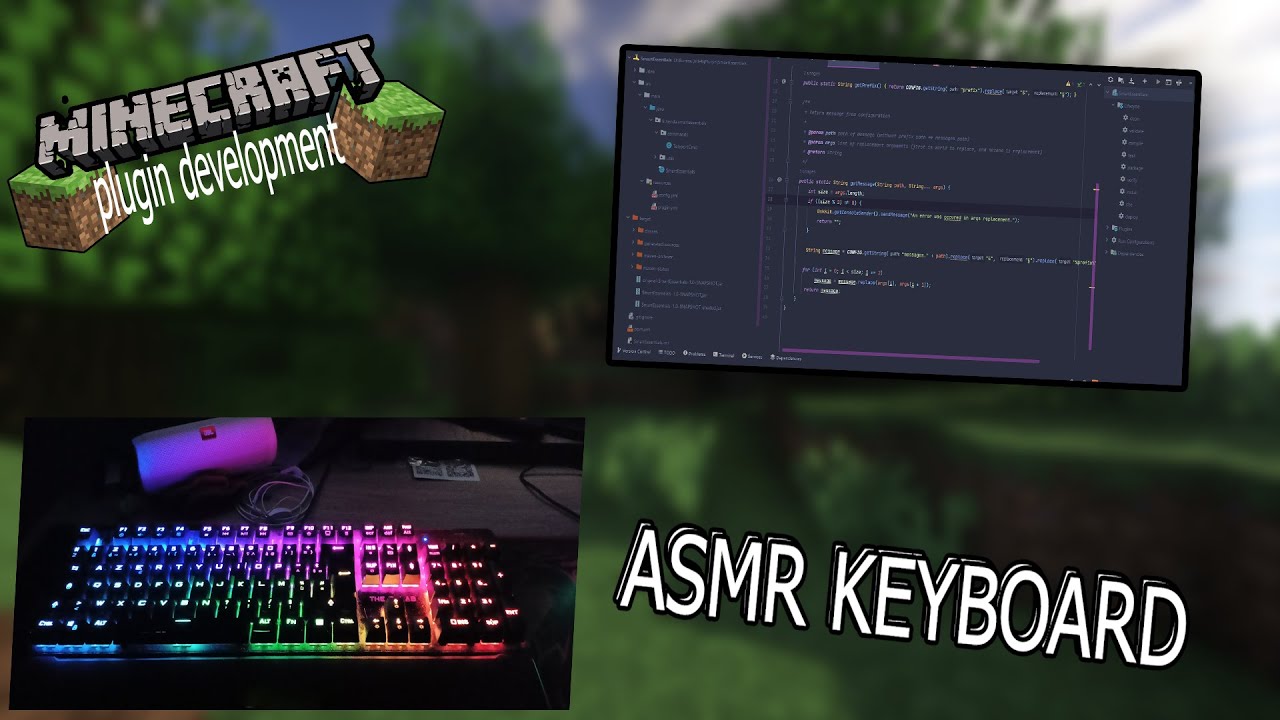 [ASMR] Mechanical Keyboard ⌨️ No Talking for Sleep and Relax Music 😴| 🎮 Bukkit Plugin ...