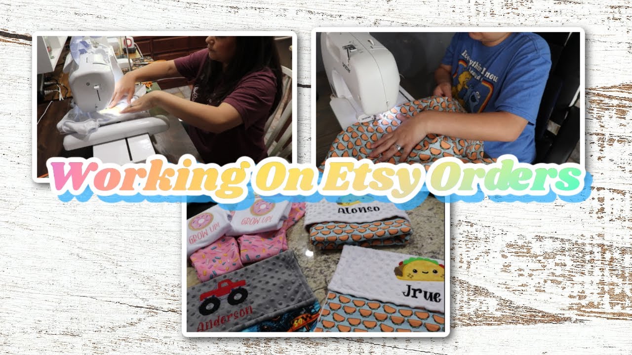 Working On Etsy Orders / Running A Successful Etsy Shop / Embroidery T ...