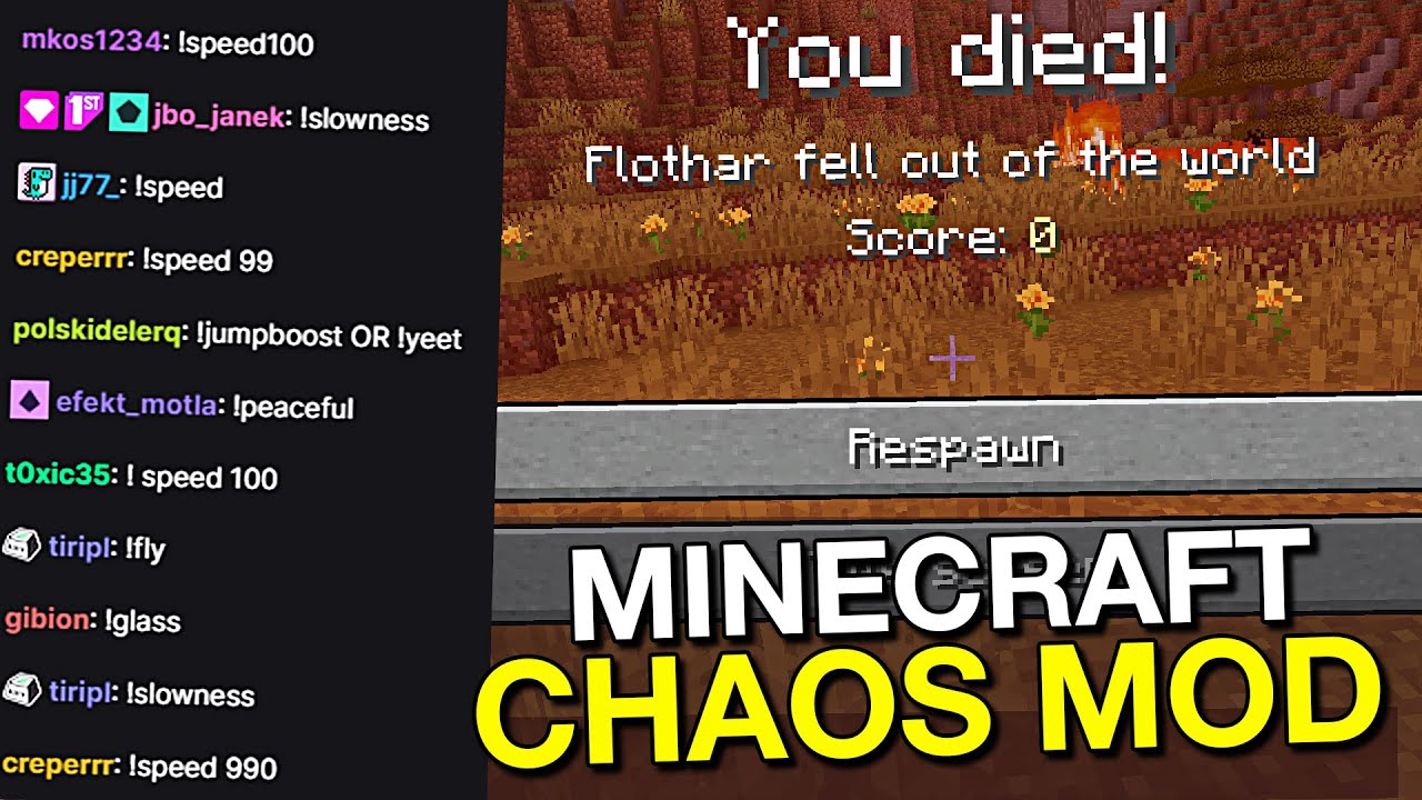 MINECRAFT CHAOS MOD czyli WIDZOWIE "POMAGAJĄ" MI PRZEJŚĆ MINECRAFTA ...