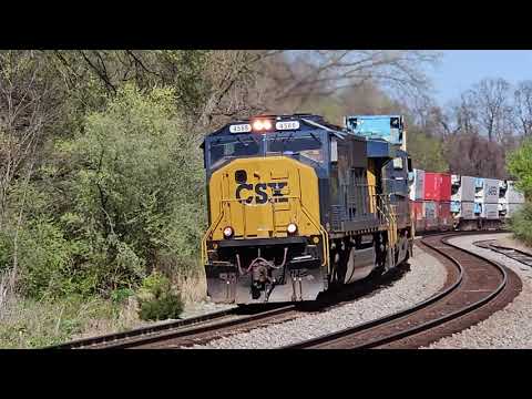 CSX 4588 Leads CSX 5345 on intermodal Train in Shenandoah Junction WV - YouTube