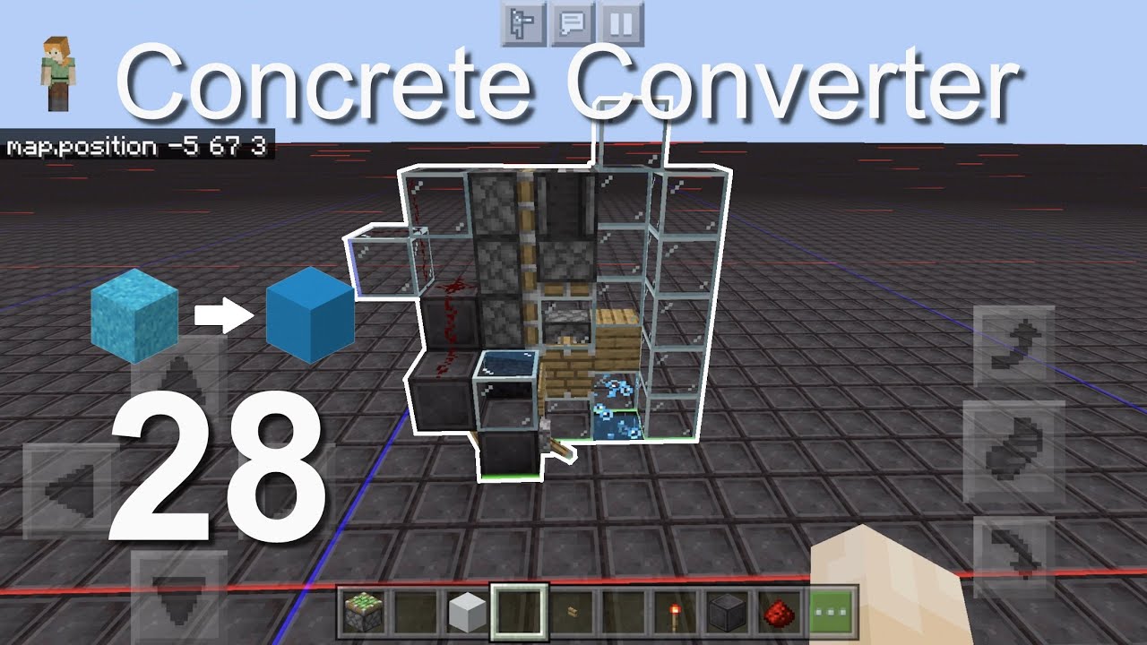 Minecraft Bedrock Tutorials28 How To Build A Concrete Converter Youtube