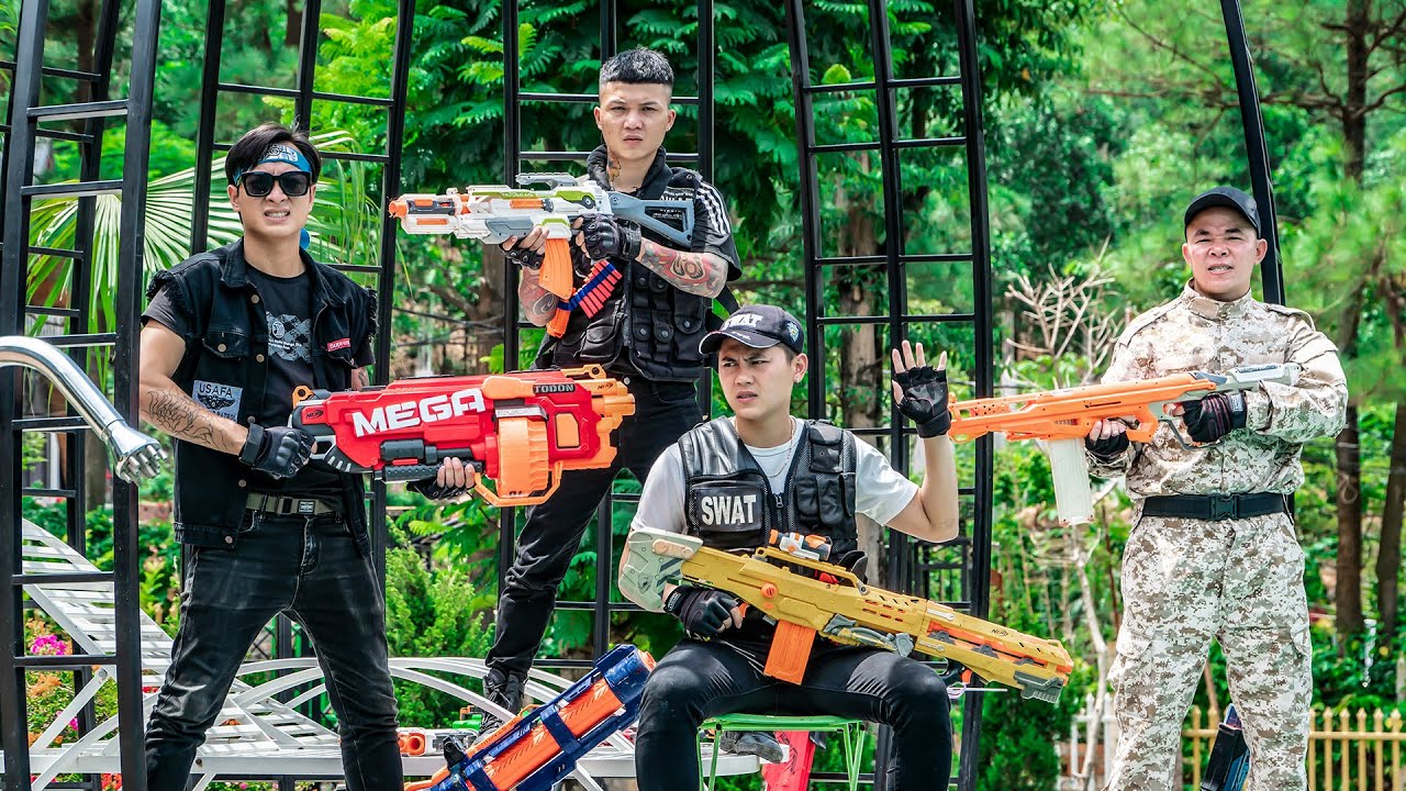 LTT Game Nerf War : Warriors SEAL X Nerf Guns Fight Crime Group Mr Zero Ruin Summer Vacation ...