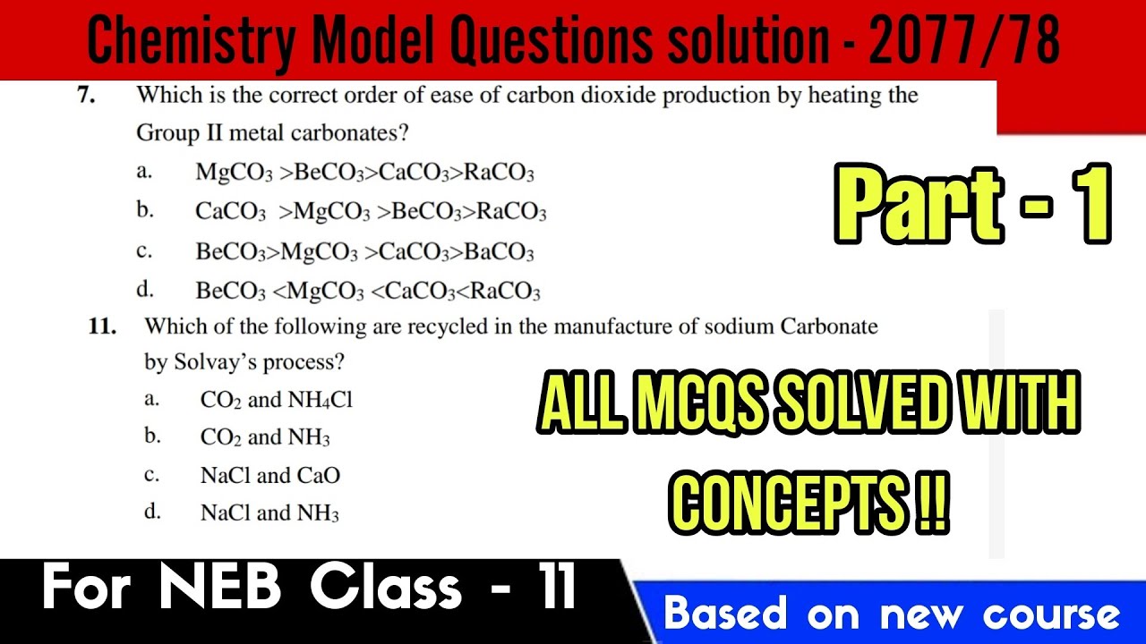 Solution of Chemistry model question Class - 11 2077/78 [NEB] | Nepali ...