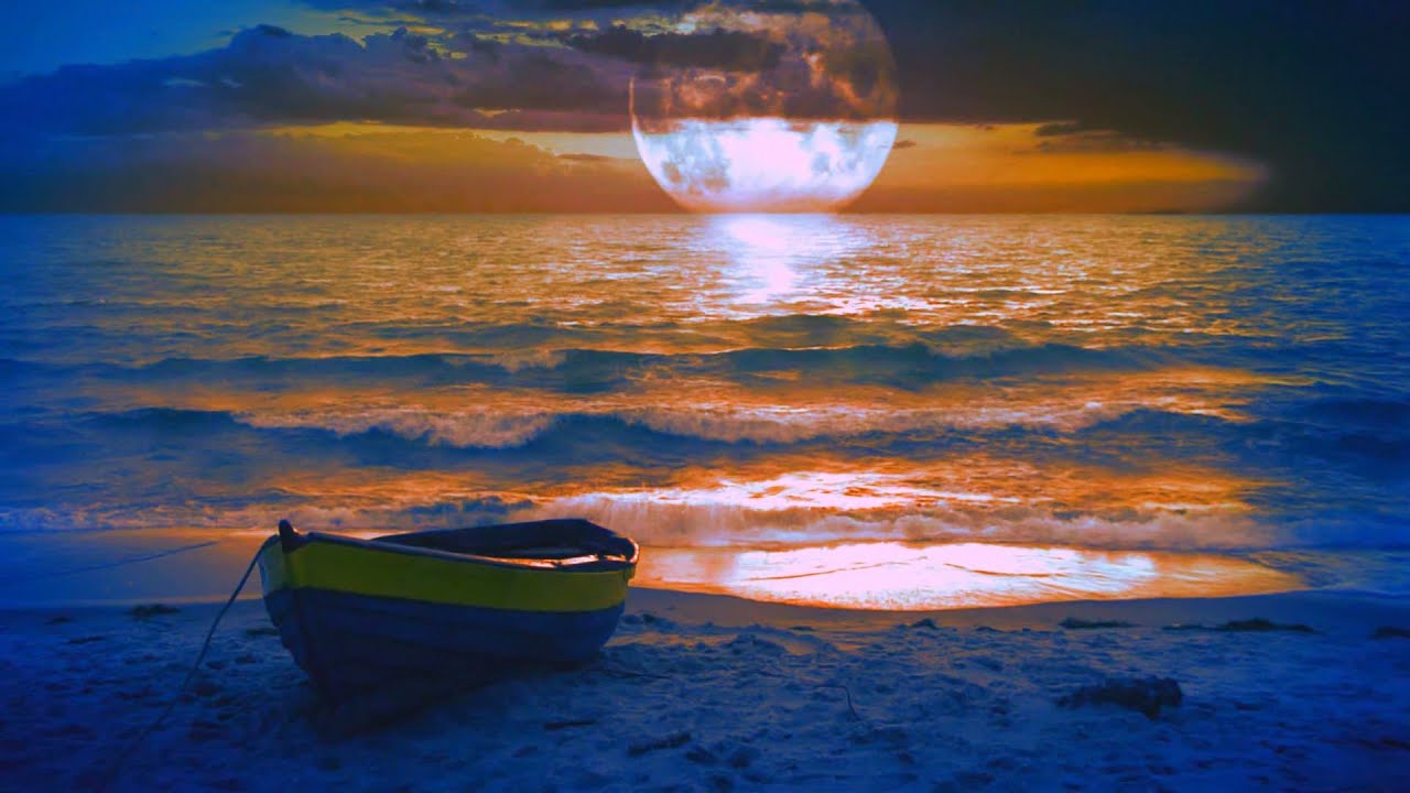 Sunset Beach - Ocean Sounds and Relaxing Vibraphone - 3 Hours - With ...