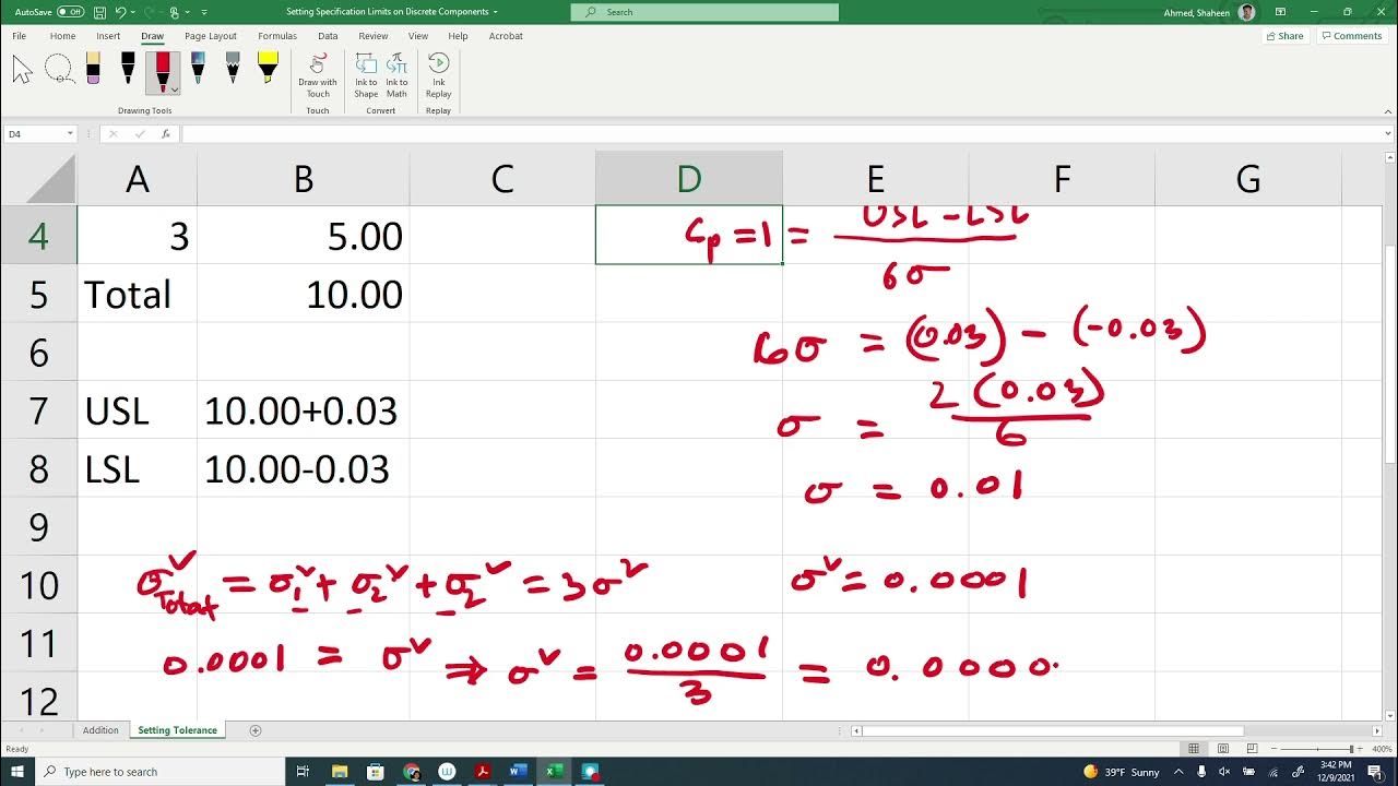 Setting Specification Limits on Discrete Components from the Final ...