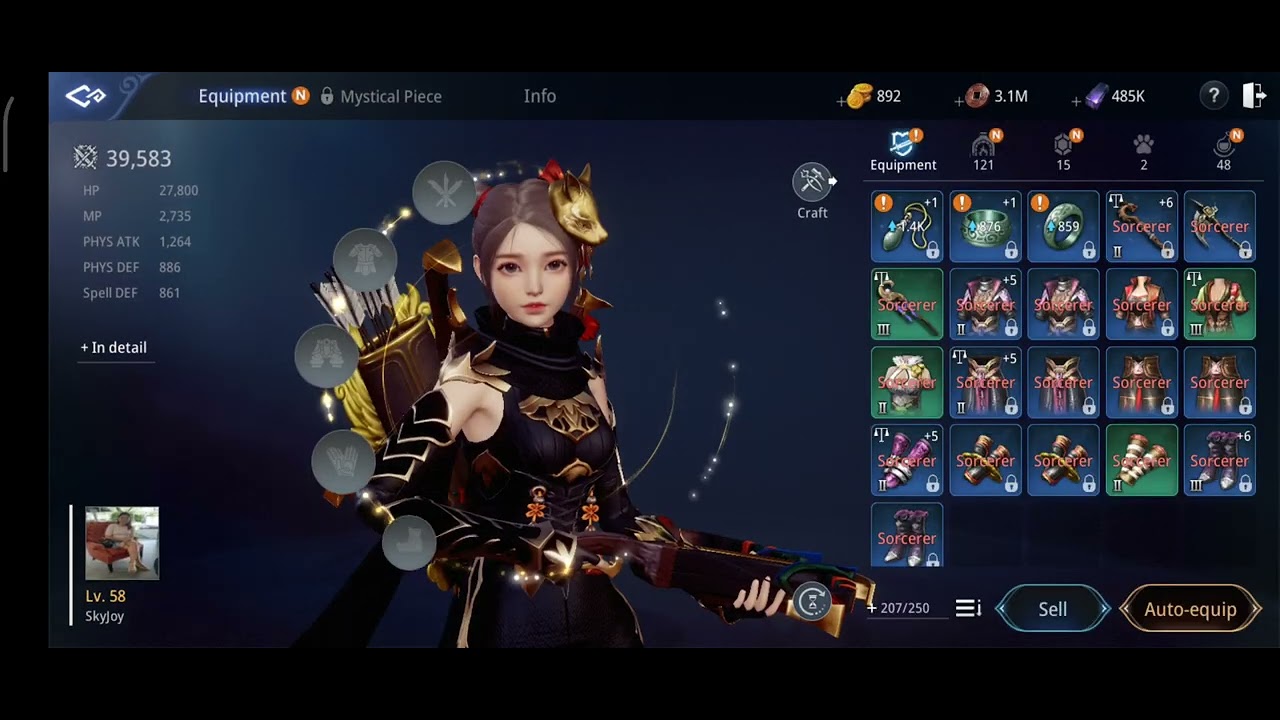 MIR4 | Change Class | Sorcerer to Arbalist | What will happen to gears ...