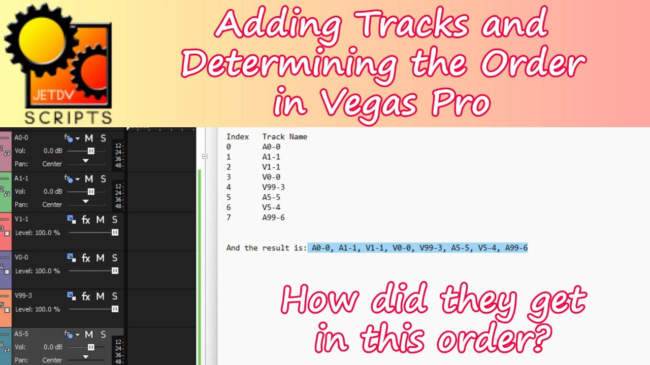 Adding Tracks and Determining the Order in Vegas Pro - YouTube