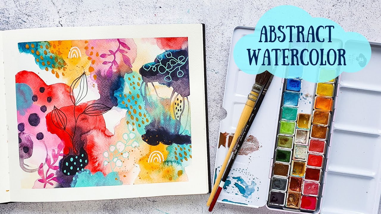 Abstract Watercolor Art Journal Page - YouTube