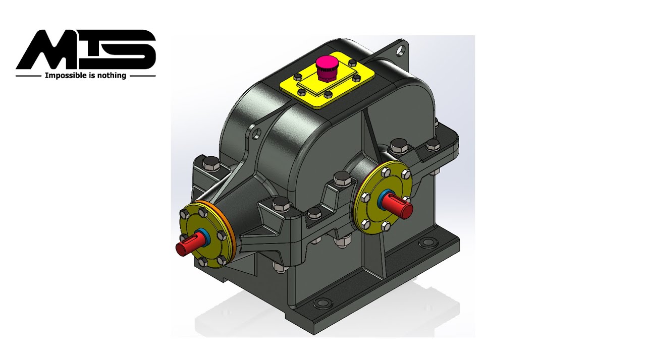 AUTOMATION: 1 Stage Bevel Gear Reducer Drawing And Simulation Using ...