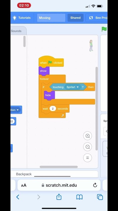 How To Hide A Sprite By Collision Of Another Sprite In Scratch #scratch ...