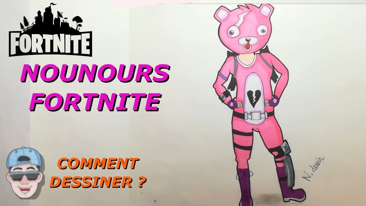 TUTO DESSIN #2 COMMENT DESSINER LE SKIN NOUNOURS FORTNITE (CUDDLE TEAM ...