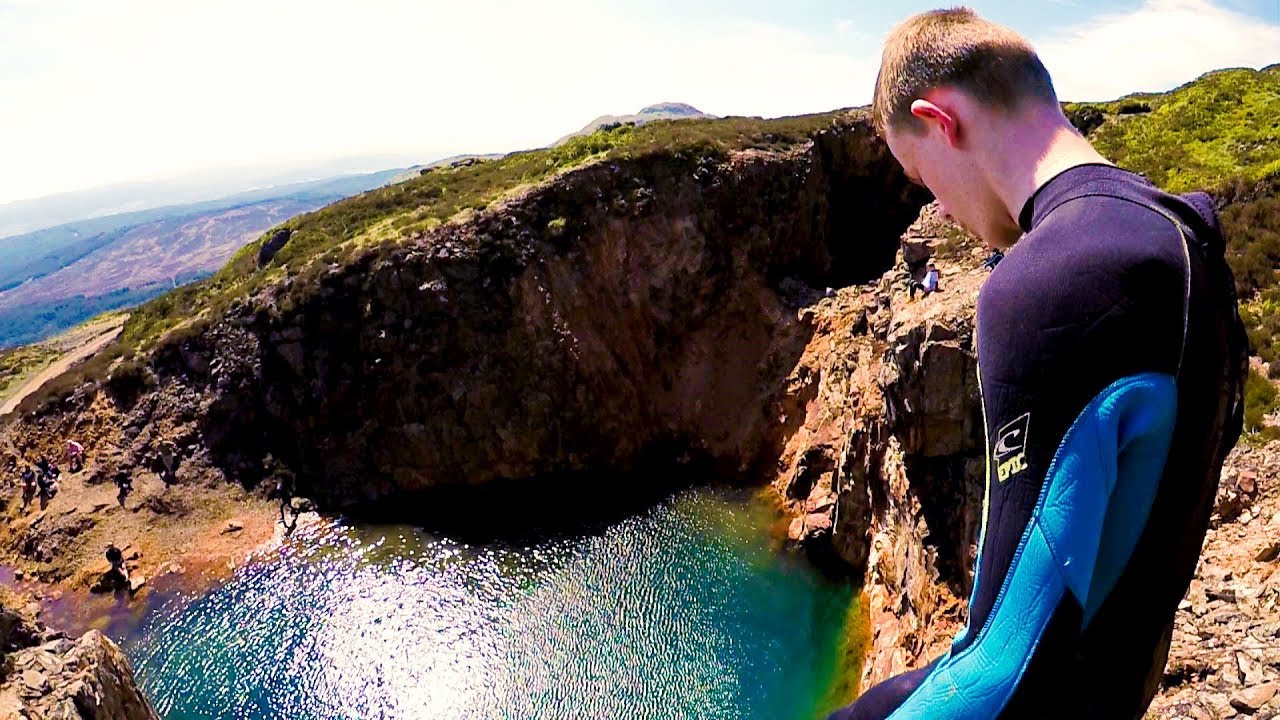 Cliff Jumping On A Mountain Into A Flooded Mine. - YouTube