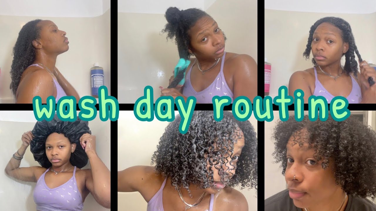 my natural hair wash day routine | 4b hair - YouTube