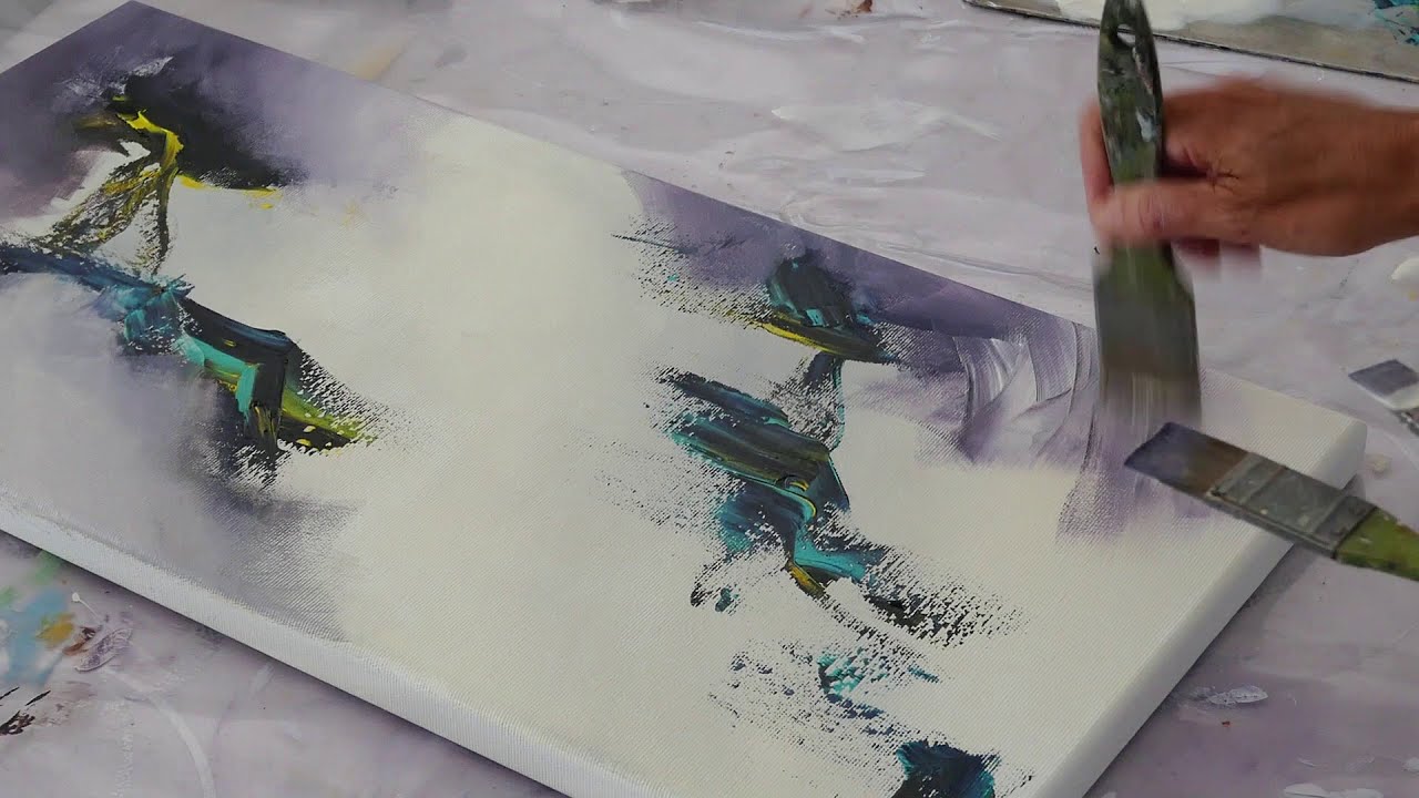 Abstract Painting demo / Relaxing Demo / Acrylics / Palette knife - YouTube