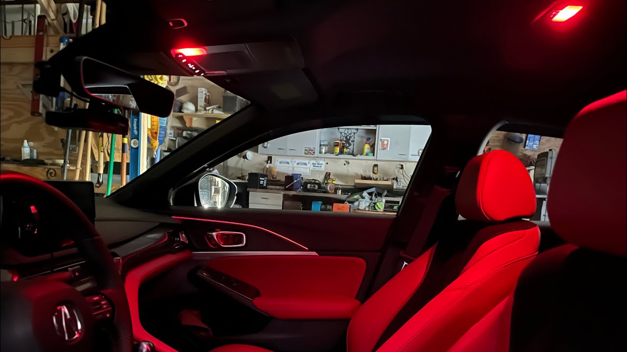 Integra Type S - RED Interior Lights & Painting the Drip Shield Under ...