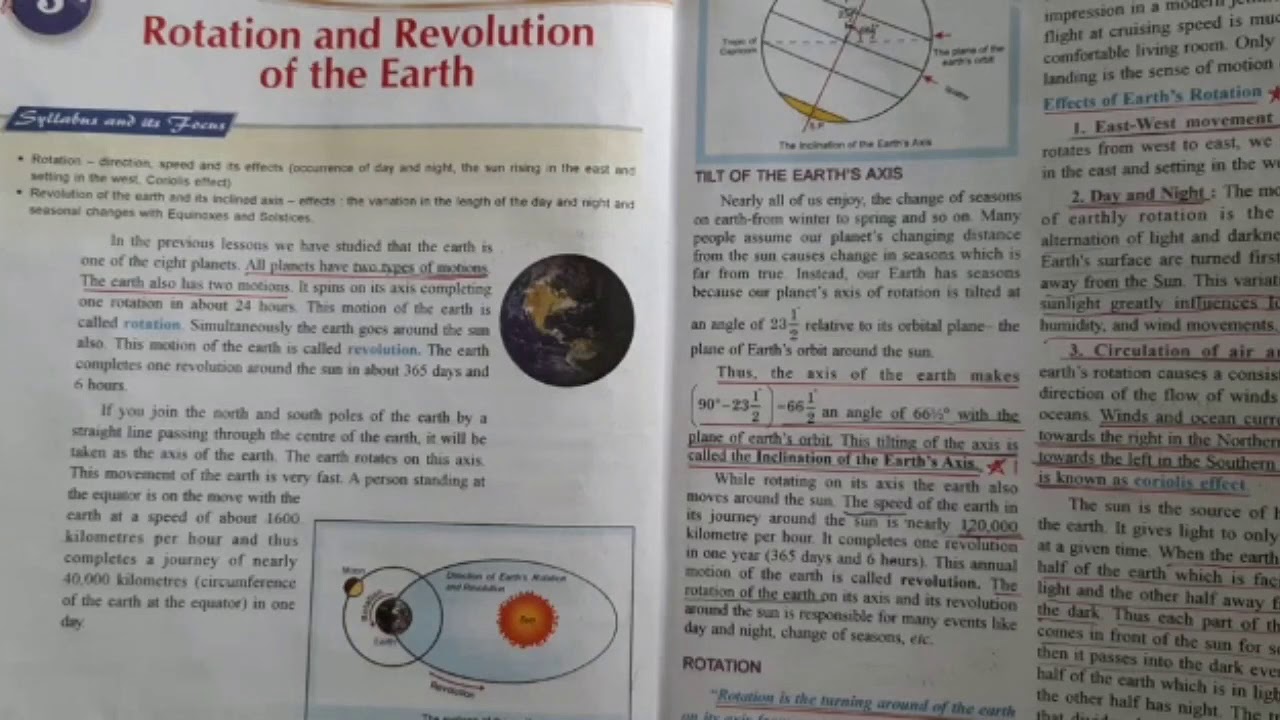Class 9 Geography Rotation and Revolution of the Earth Part 1 - YouTube