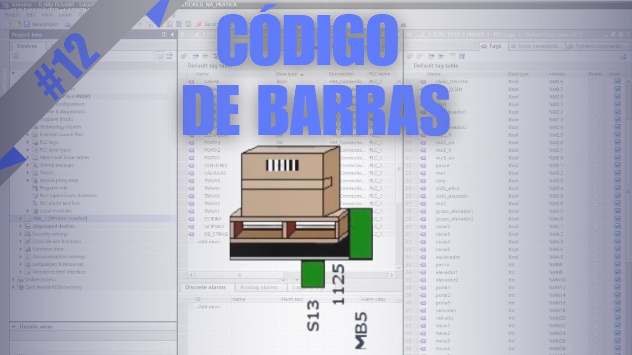 CÓDIGO DE BARRAS - LADDER NA PRÁTICA - TIA Portal M6 aula 12 - YouTube