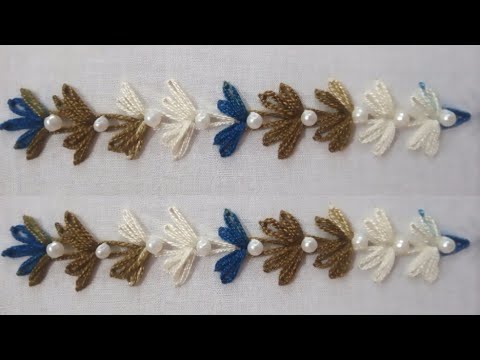 Hand Embroidery/Border Embroidery Design/Lazy Dazy Stich/Misbah Waseem ...