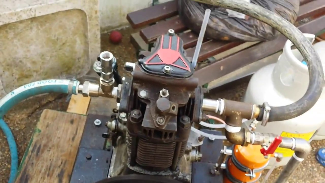 steam engine old diesel motor converted 2 - YouTube