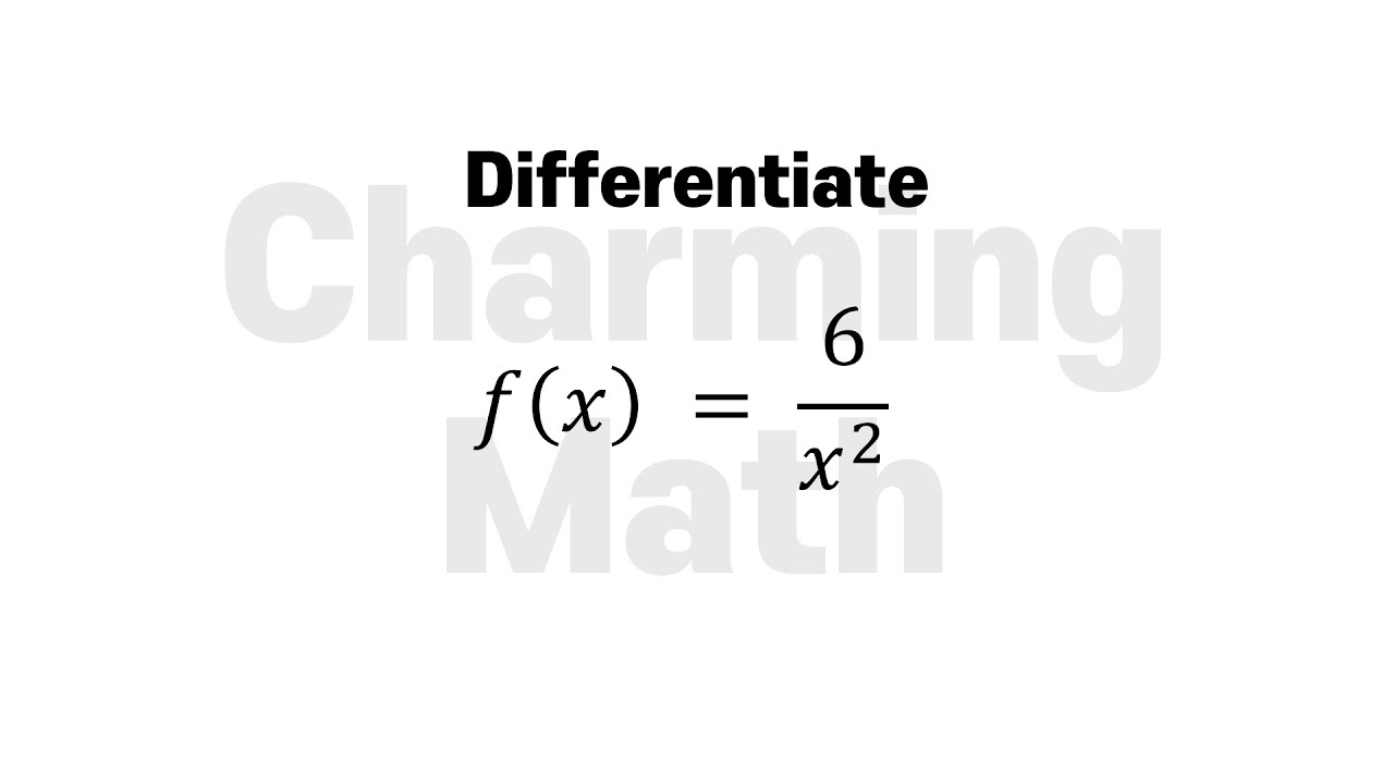 7-1.Basic Derivative Example of Rational Fractions 1 / Math problem ...