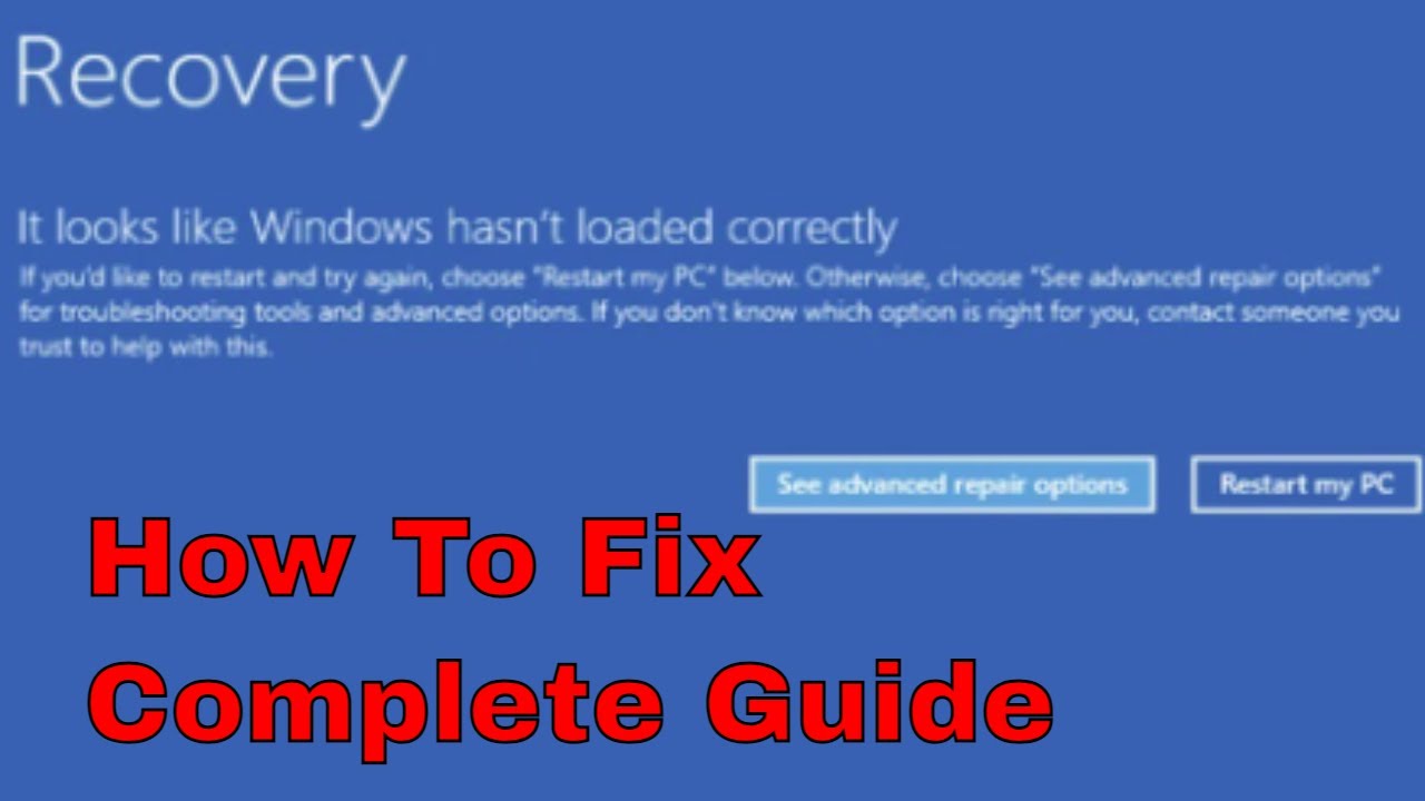 It Looks Like Windows Didn’t Load Correctly in Windows 11/10 [FIX] - YouTube