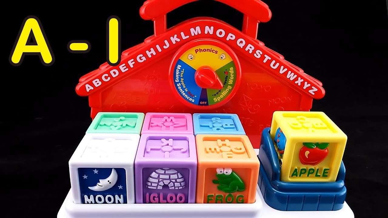 😀Go Grow Fun😀 EP39 Learning Alphabet & Words with Talking Block (A to I ...