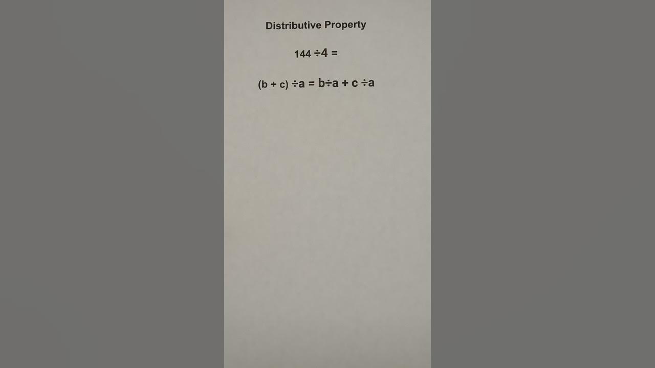 Break numbers apart with the Distributive Property #math - YouTube