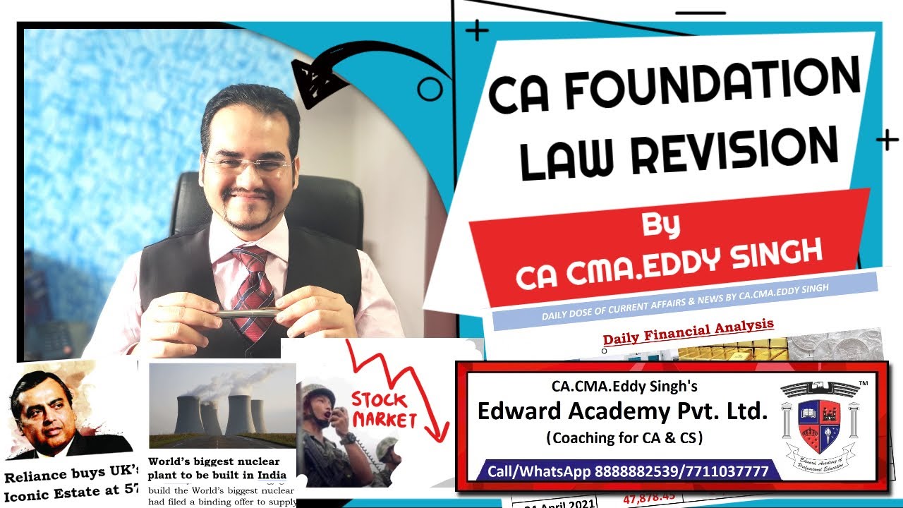 CA Foundation CLaw Revision by CA.CMA.Eddy Singh - YouTube