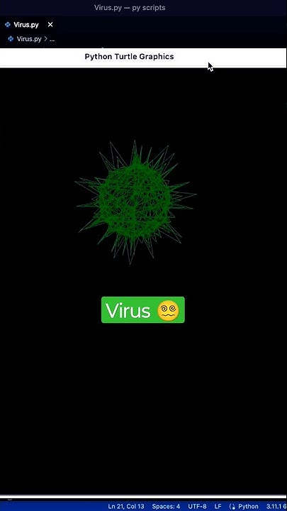Python Programming: How to draw a virus in python? #python #coding #youtubeshorts # ...