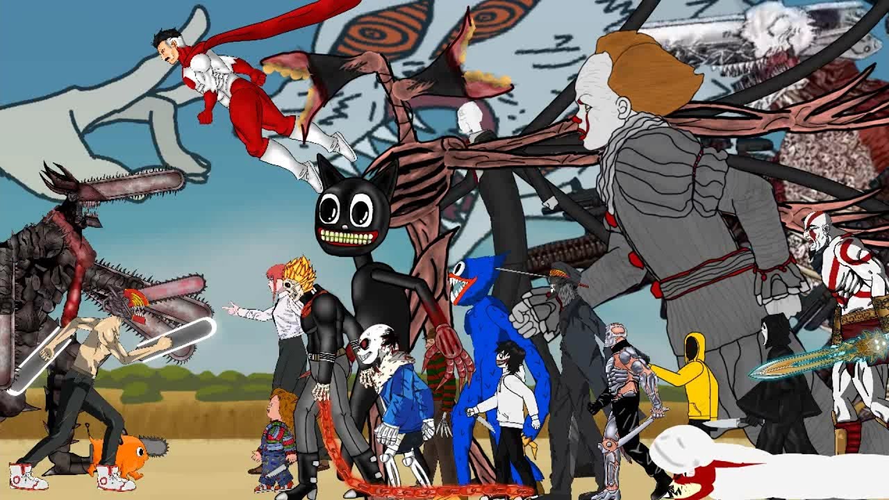 Chainsaw man vs Gun Devil, Makima, Slender man, Siren head, Katana man ...
