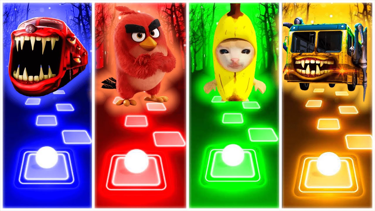 TRAIN EATER 🔴 ANGRY BIRDS 🔴 BANANA CAT 🔴 BUS EATER TILESHOP - YouTube