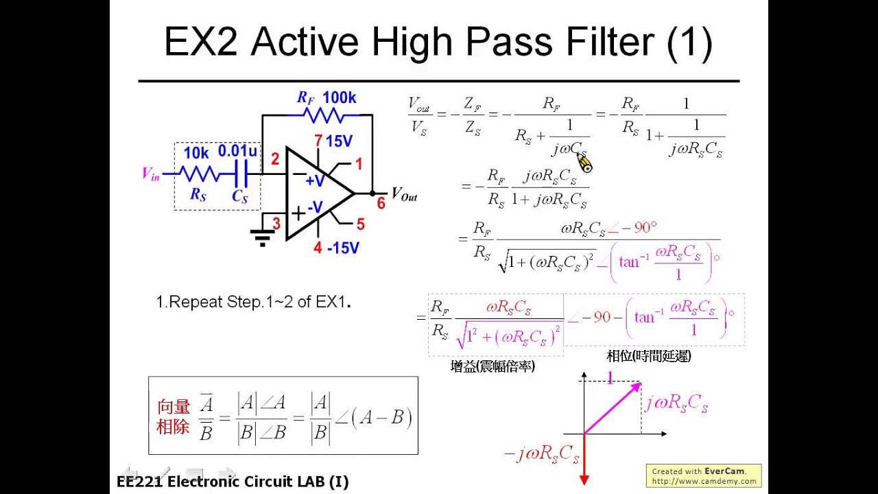 Lab8 放大器應用3:主動式低通/高通濾波,史密斯觸發 Applications of OP (3) - Active HPF/LPF ...