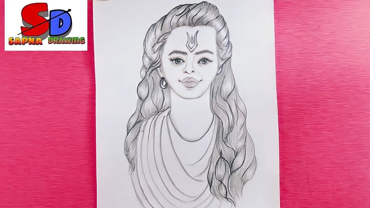 how to draw a beautiful girl face - Drawing easy | pencil sketch for ...