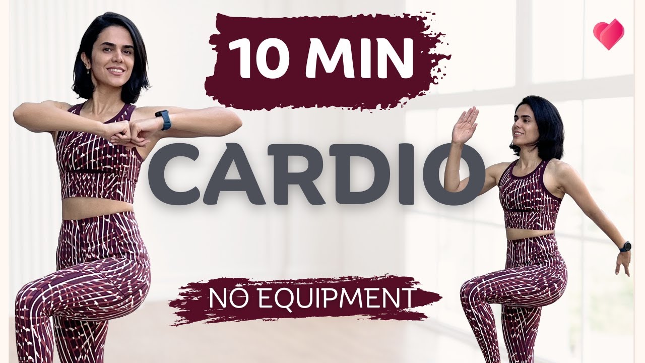 10 Min at Home FAT BURN CARDIO Workout - All Standing - No Equipment ...