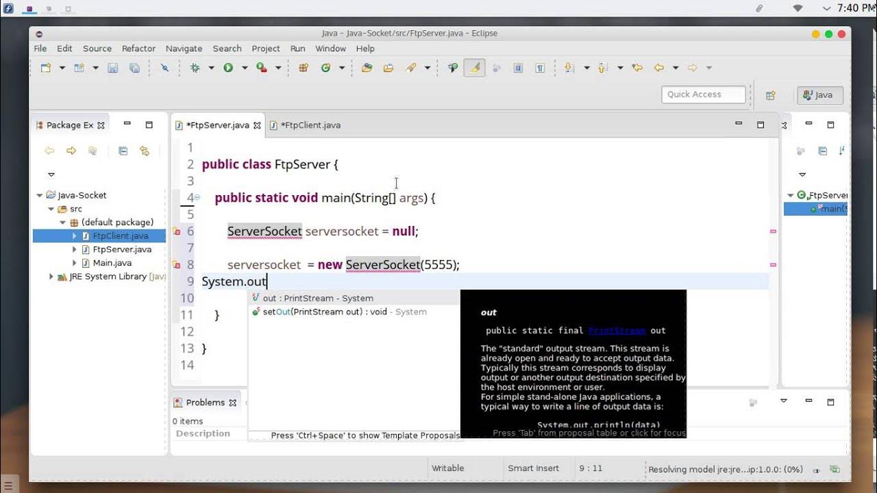 51 JAVA Networking File transfer Server Client - YouTube