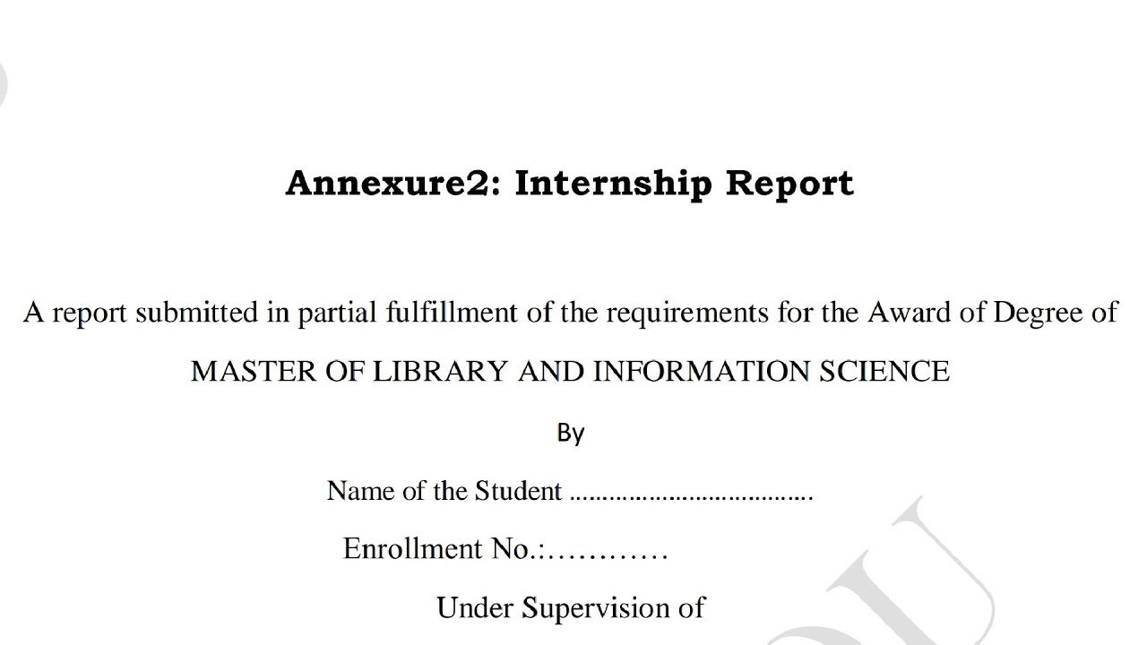 internship report kaise batanye #libraryscience #ignou #internship ...