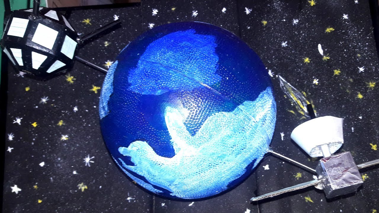 Earth And Satellite Working Model Satellite Project Geo Stationery