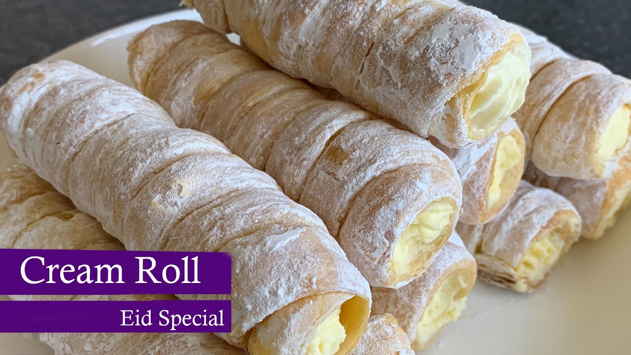 Afghan Cream Roll Recipe with Puff Pastry | کریم رول افغانی | Cream ...
