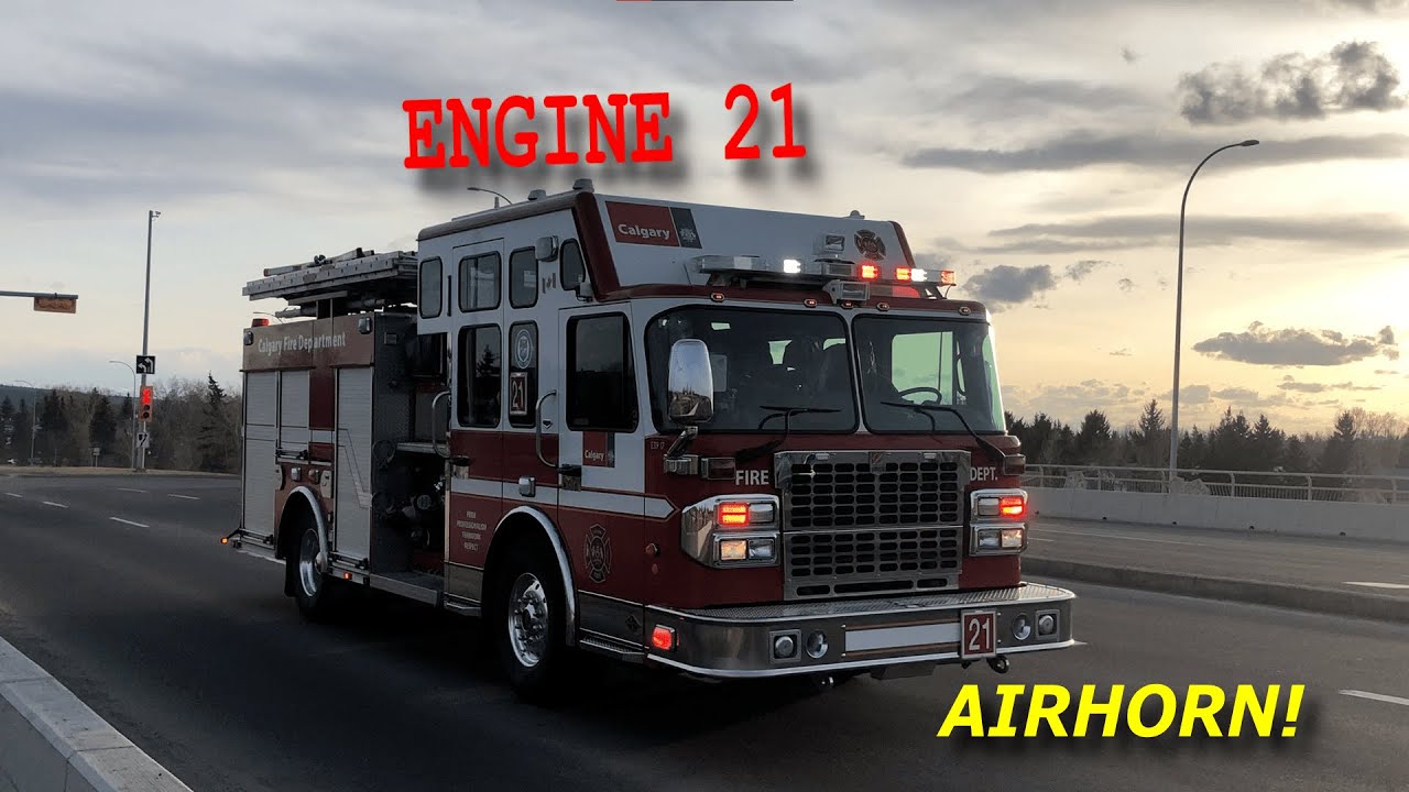 CFD | Calgary Fire Department Engine 21 Responding - YouTube