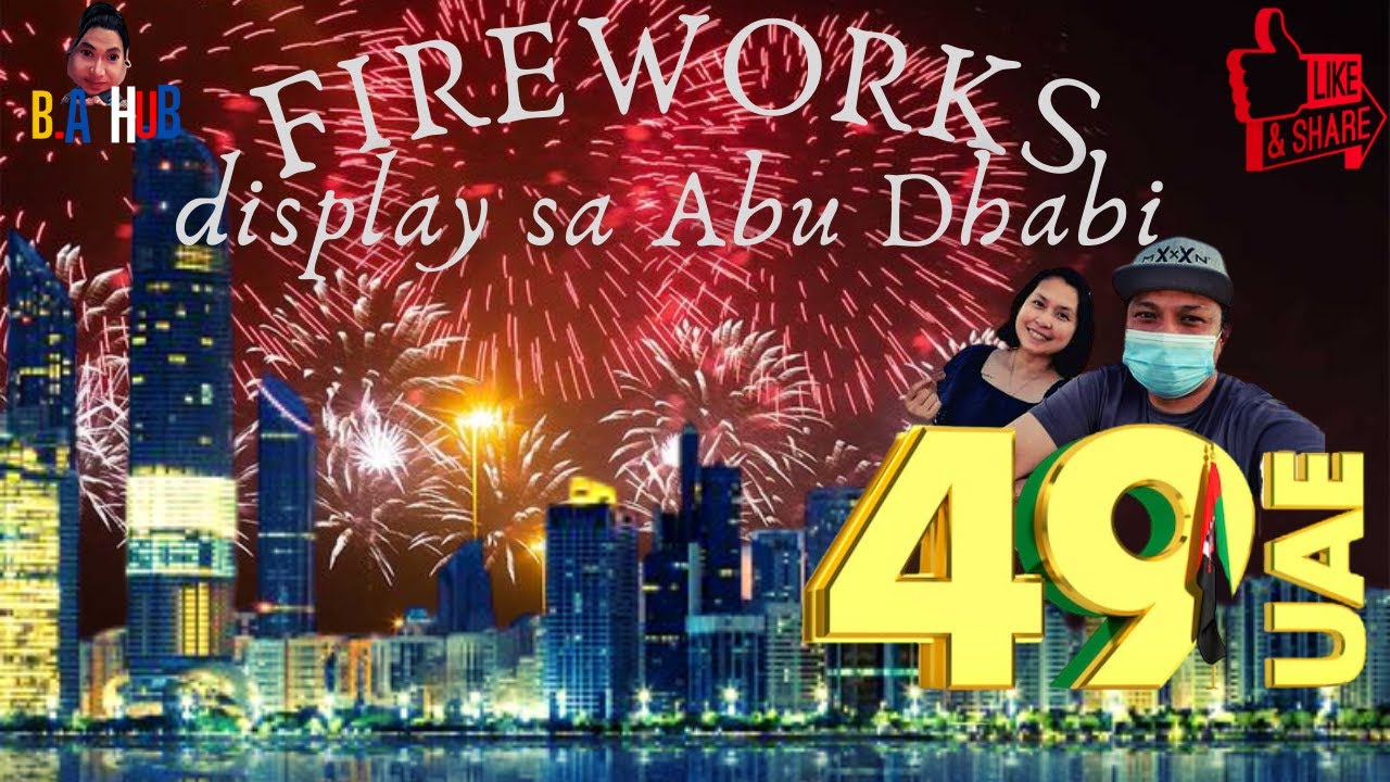 REEM AND CORNICHE FIREWORKS / 49th NATIONAL DAY / UAE / ABU DHABI - YouTube