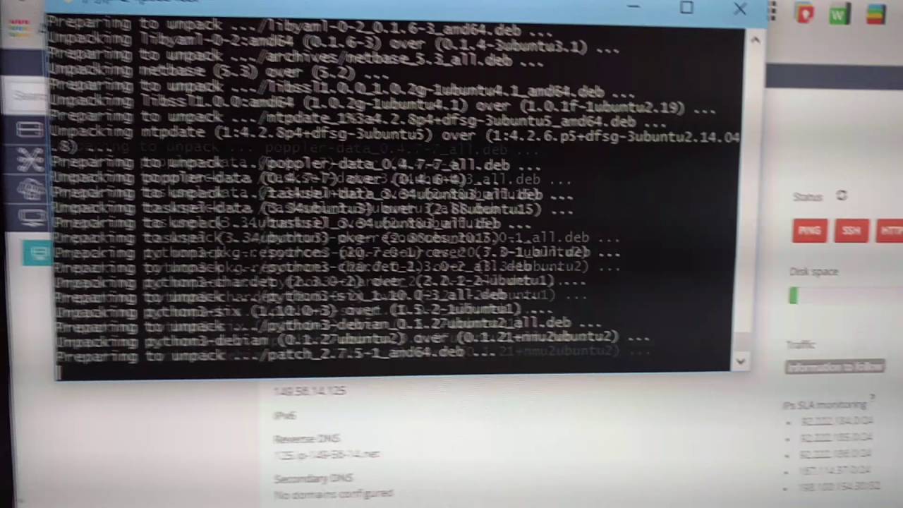 Ssh into ovh vps and updating packages necessary to rd and use as a vpn ...