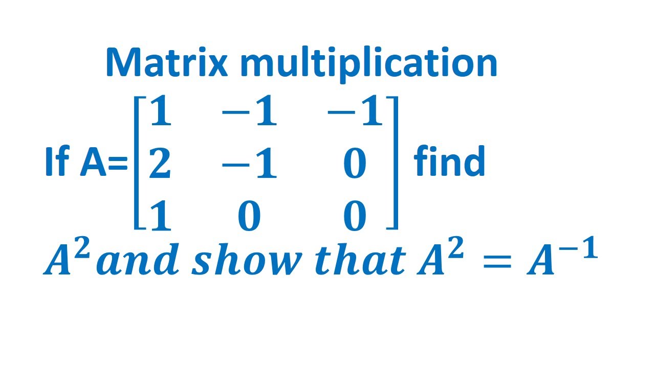 Matrix multiplication class 12 elementary mathematics. - YouTube