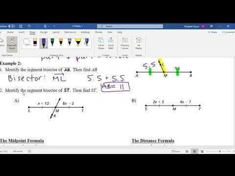 1.2 Part 2 - Midpoint & Segment Bisectors - YouTube