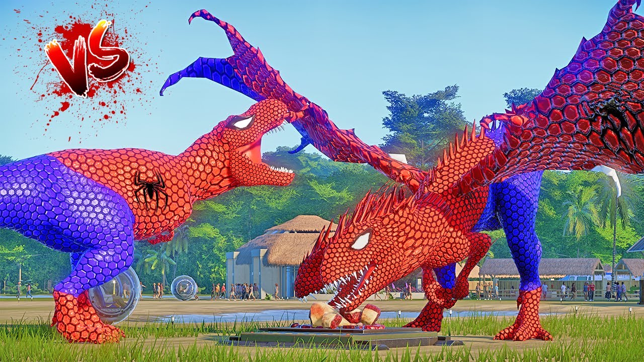 One Spiderman T-Rex vs Other Spider-Man Dinosaurs in Jurassic World! 3 ...
