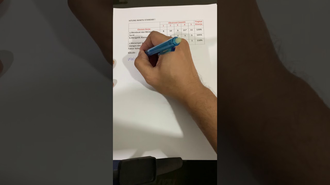 Metode Studi Waktu (Time Studies), Perhitungan Menentukan Waktu Standar ...