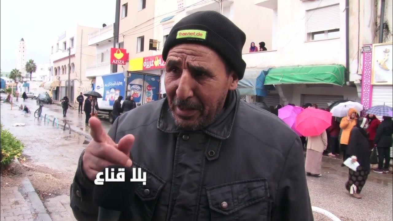 رحلة البحث عن السكر والحليب بالساعات في المغازاترغم الأمطار طوابير بالعشرات من أجل باكو حليب