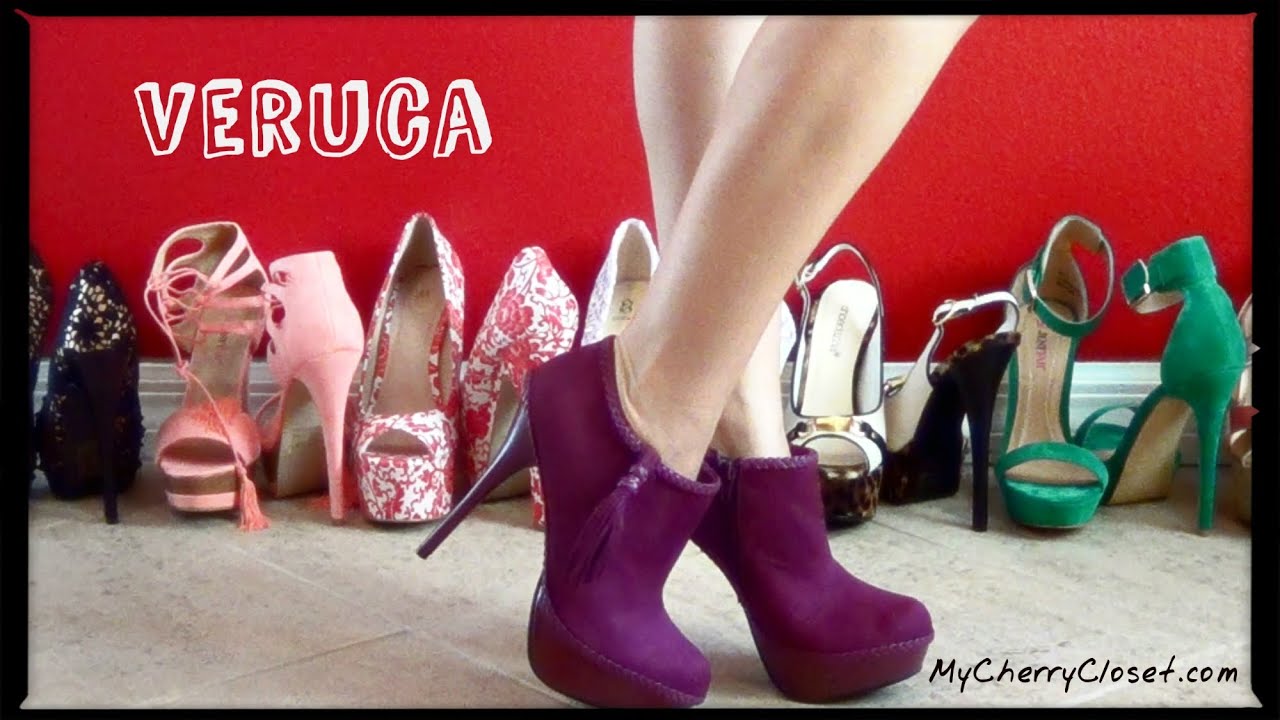 HD Review of Veruca by JustFab - Pretty Purple Bootie! - YouTube